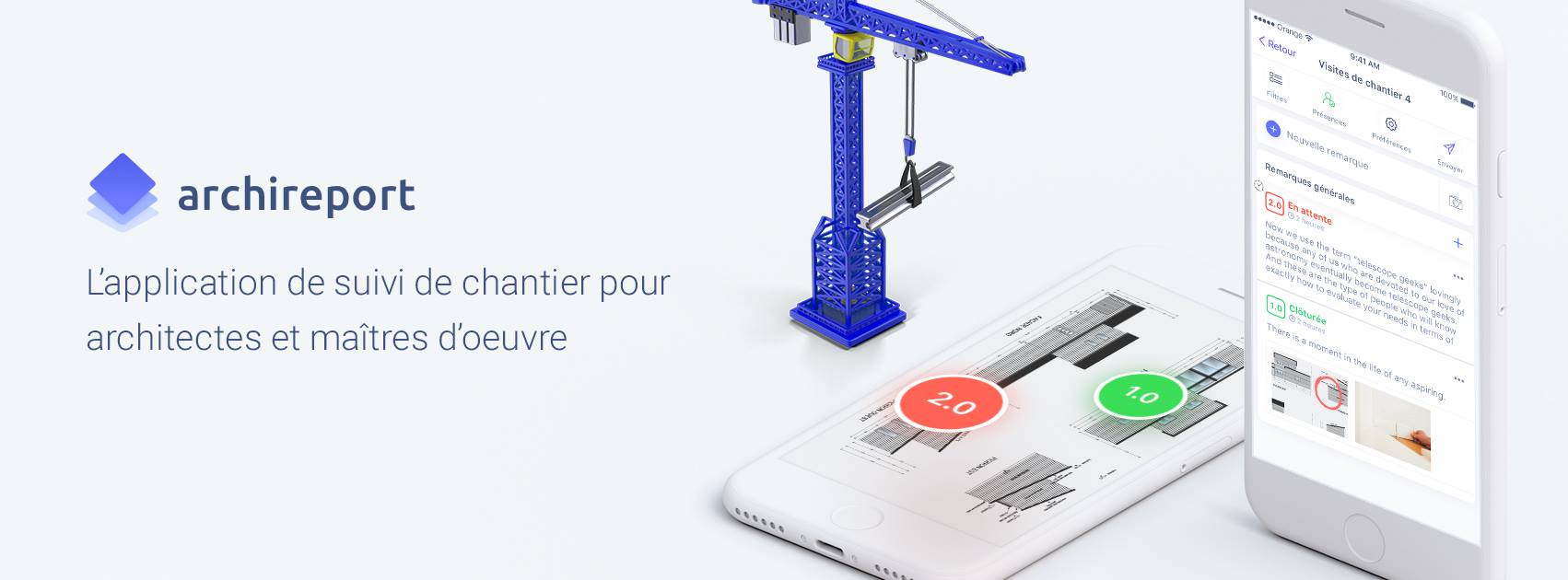Construction site management app for architects and general contractors